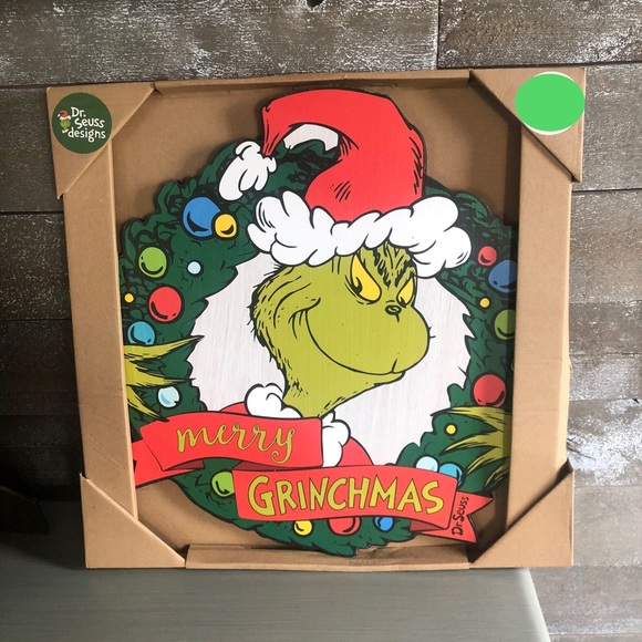 Dr. Seuss | Holiday | The Grinch Who Stole Christmas Wood Wreath Wall ...